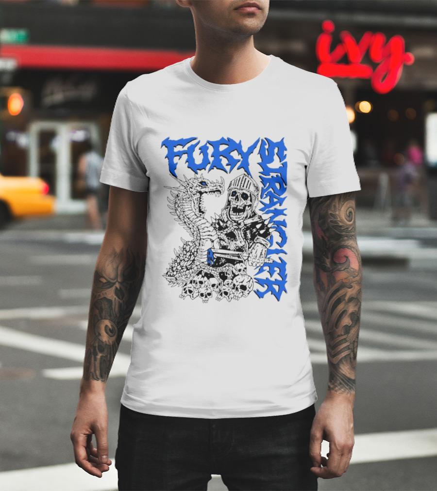 Fury Stranger Skeleton Knight And Dragon T-Shirt