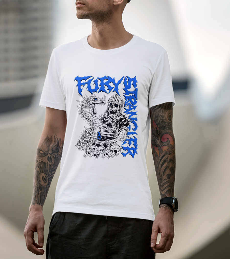 Fury Stranger Skeleton Knight And Dragon T-Shirt