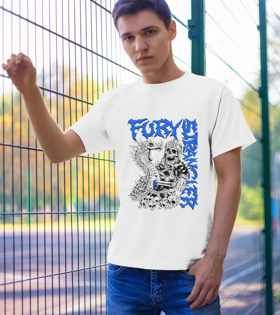 Fury Stranger Skeleton Knight And Dragon T-Shirt