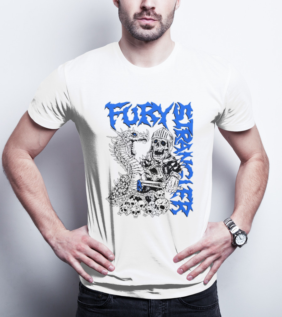 Fury Stranger Skeleton Knight And Dragon T-Shirt