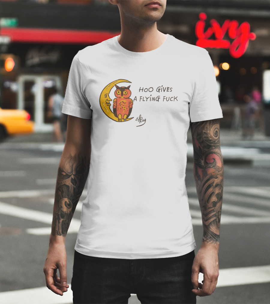 Hoo Gives A Flying Fuck Owl Moon Elyx T-Shirt