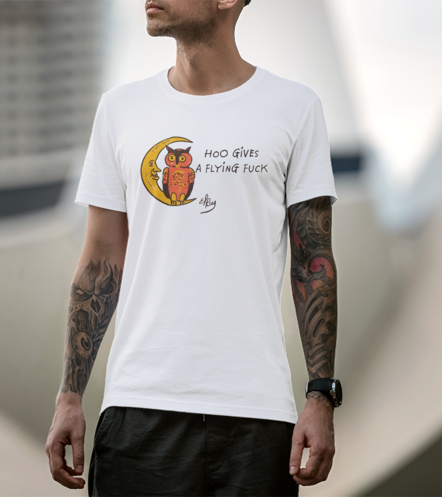 Hoo Gives A Flying Fuck Owl Moon Elyx T-Shirt