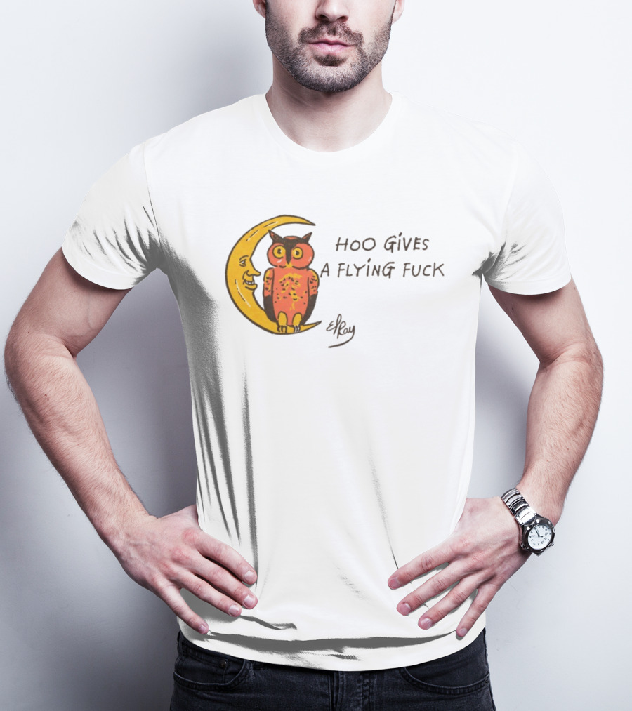 Hoo Gives A Flying Fuck Owl Moon Elyx T-Shirt
