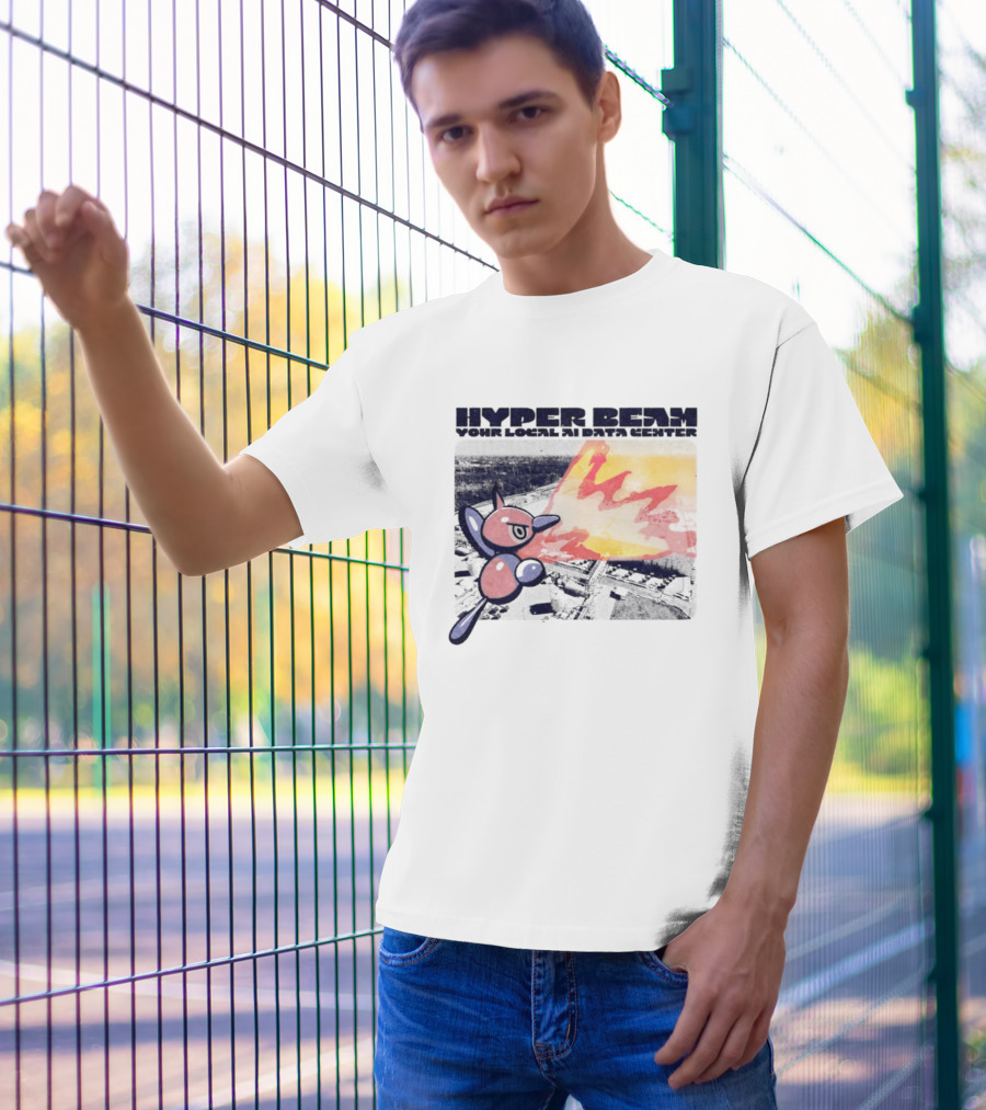 Porygon Hyper Beam Your Local AI Data Center Explosion T-Shirt