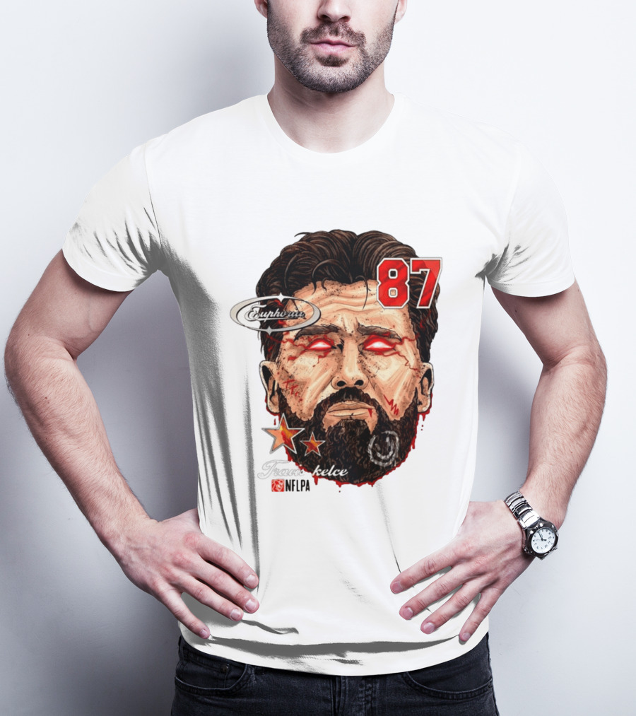Travis Kelce Euphoria Lightning NFLPA Big Head 87 T-Shirt