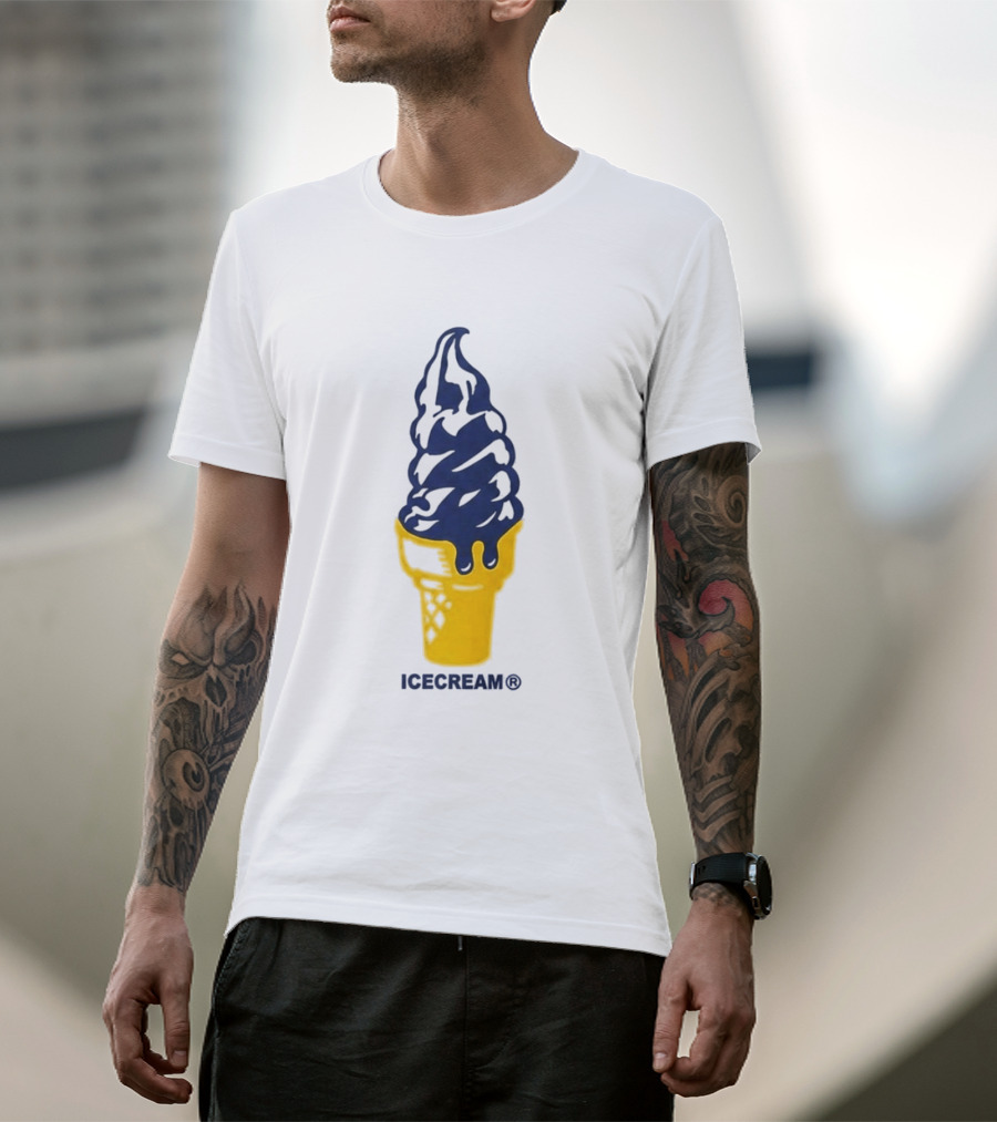 Trevor Goosby Ice Cream Blue And Yellow Cone T-Shirt