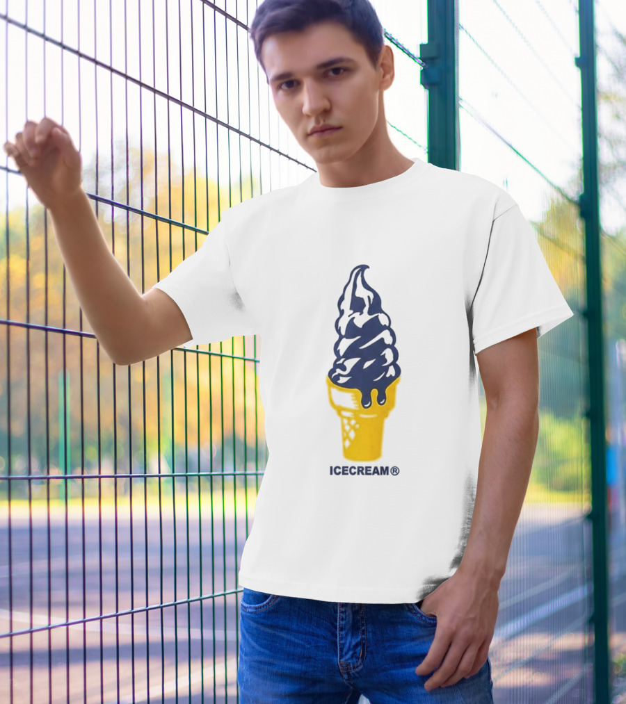 Trevor Goosby Ice Cream Blue And Yellow Cone T-Shirt