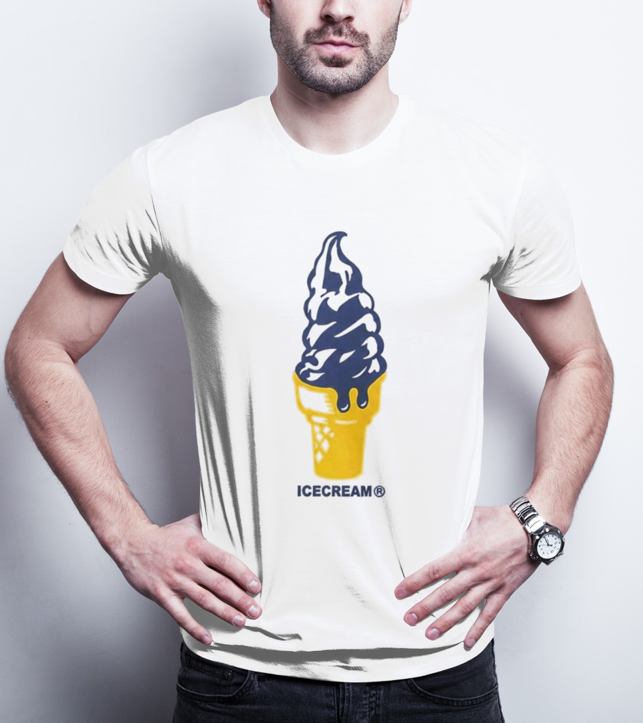Trevor Goosby Ice Cream Blue And Yellow Cone T-Shirt