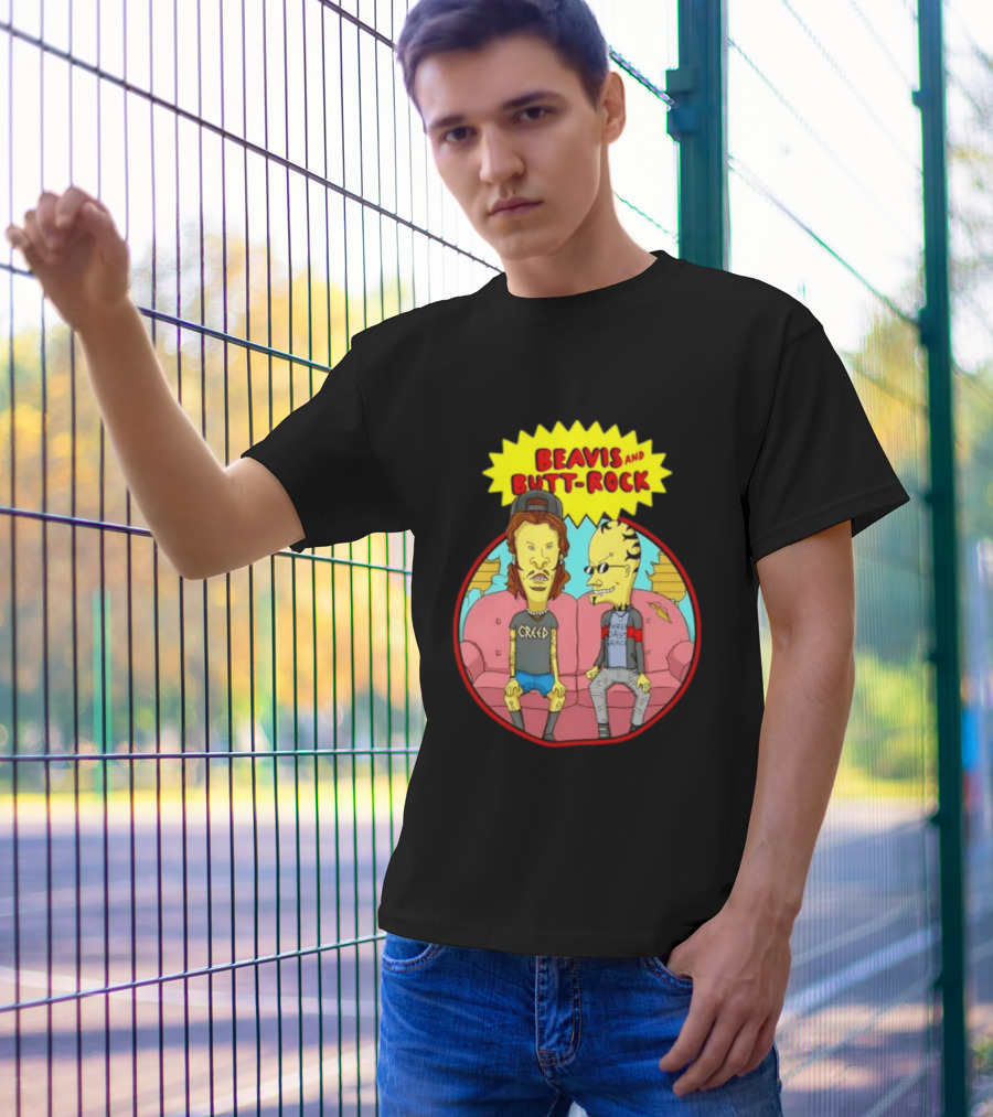 Beavis And Butt Head Rock Creed And Three Days Grace Couch Cartoon Characters T-Shirt