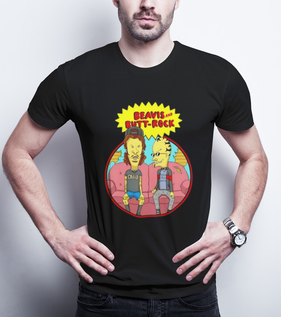 Beavis And Butt Head Rock Creed And Three Days Grace Couch Cartoon Characters T-Shirt