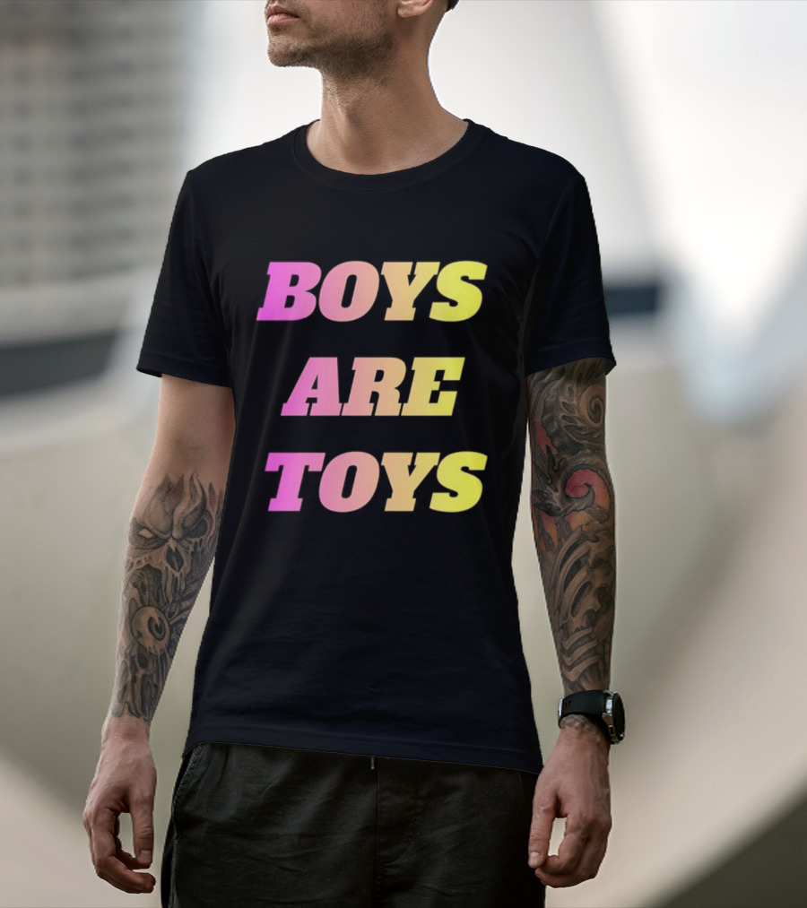 Boys Are Toys Gradient Pink And Yellow T-Shirt