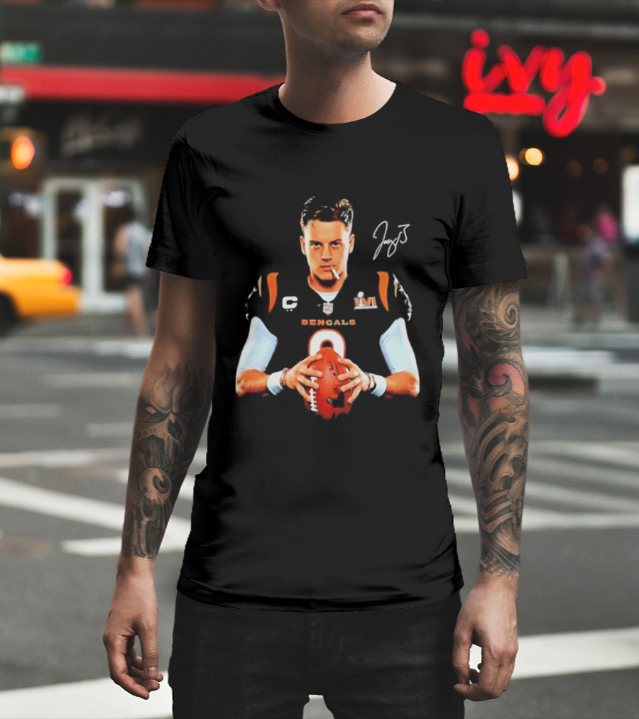 Cincinnati Bengals Joe Burrow Smoking Joey B Signature T-Shirt