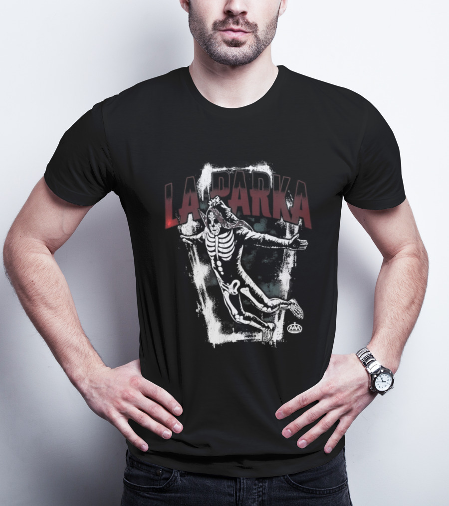 La Parka Skeleton Coffin Art AAA Wrestling T-Shirt