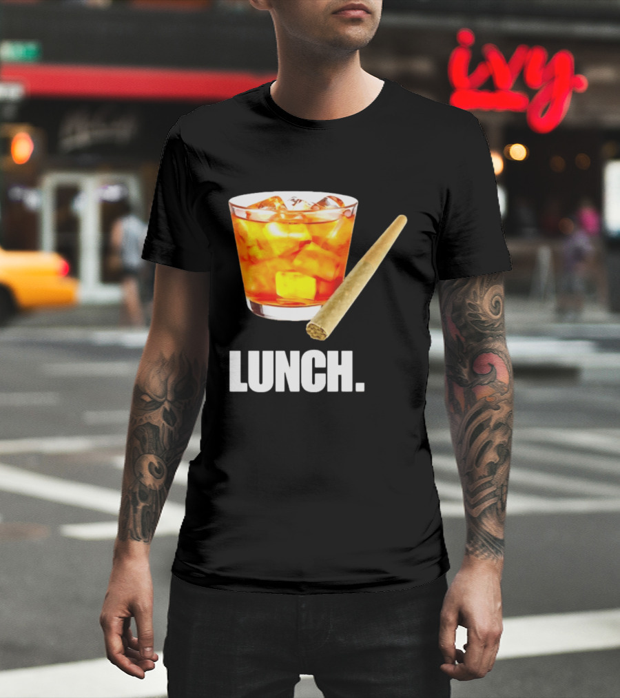 Lunch Whiskey Cigar Drinking Smoking T-Shirt