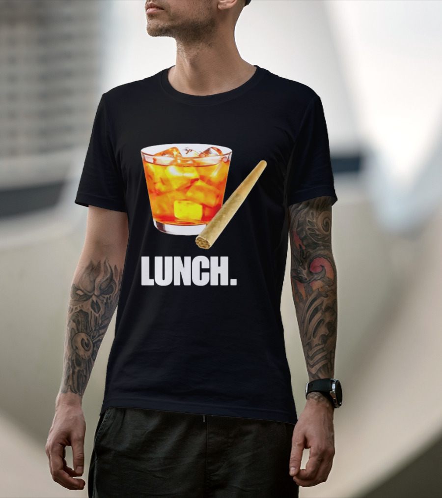 Lunch Whiskey Cigar Drinking Smoking T-Shirt