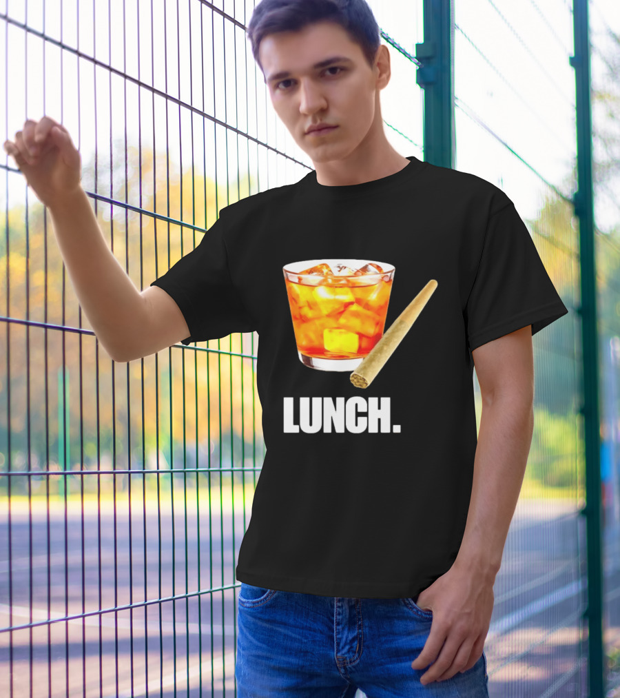 Lunch Whiskey Cigar Drinking Smoking T-Shirt