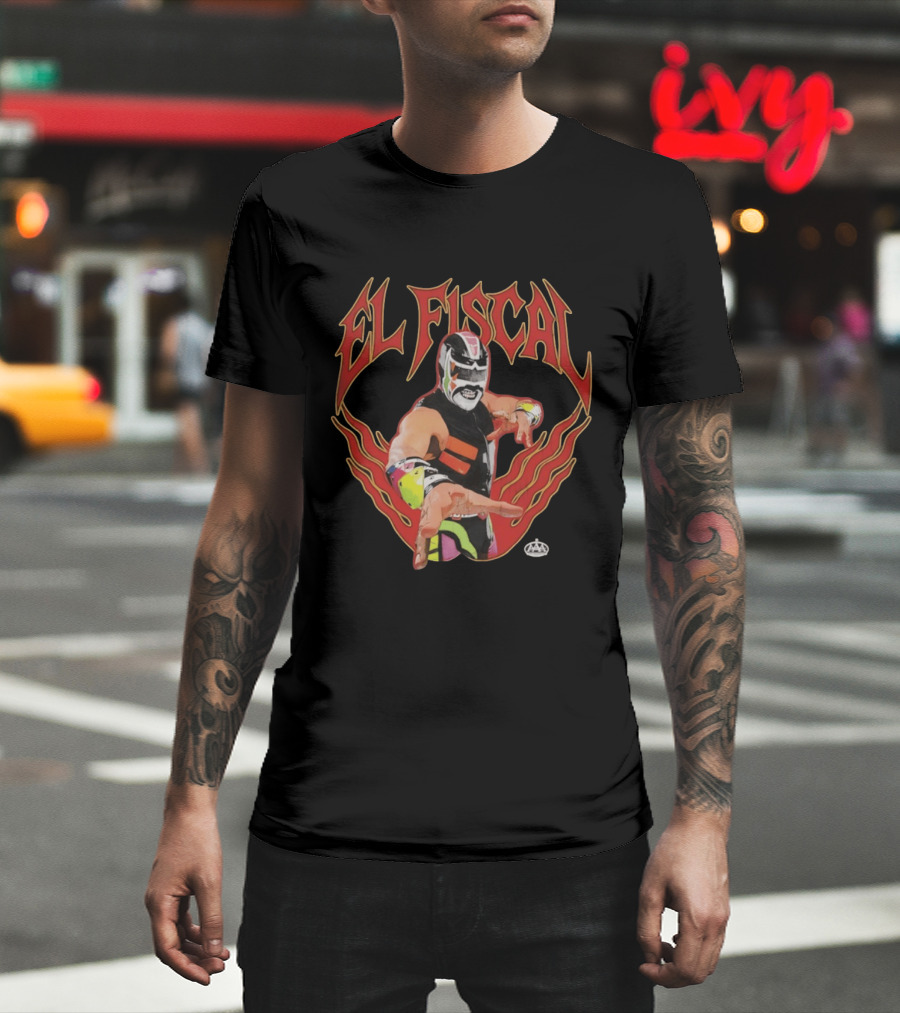 El Fiscal Luchador AAA Wrestling Mask Pose T-Shirt