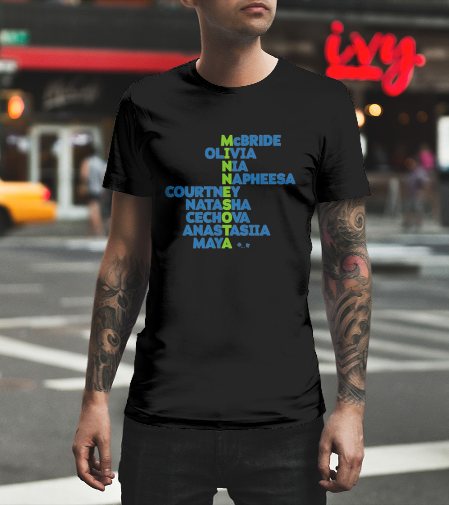 Minnesota McBride Olivia Nia Napheesa Courtney Natasha Cechova Anastasiia Maya 2026 Names T-Shirt