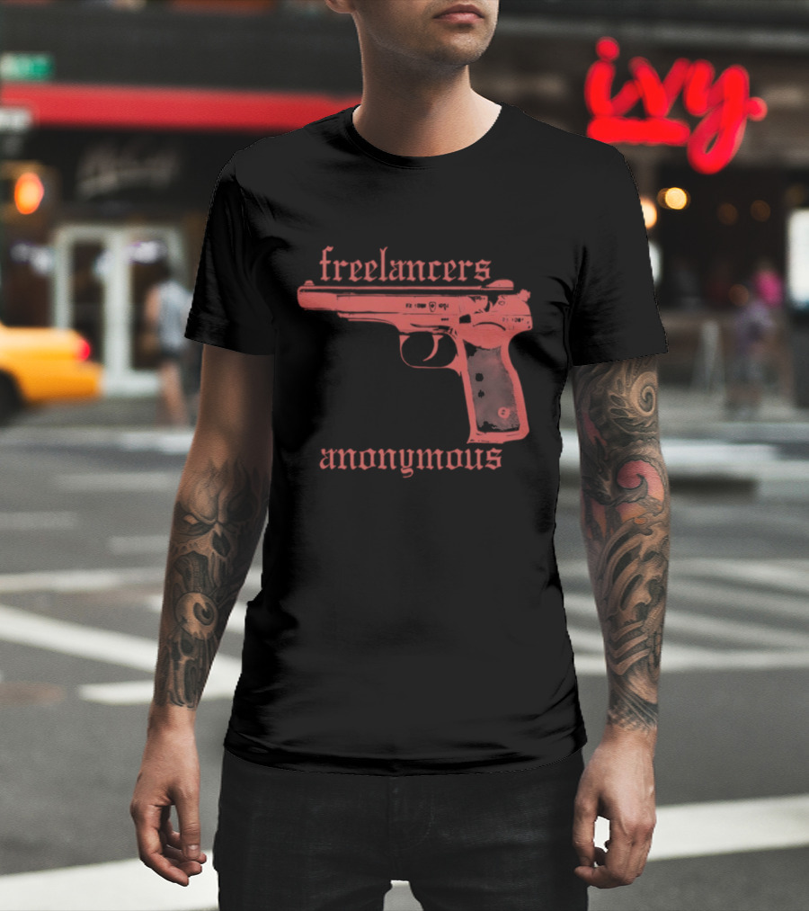 Freelancers Anonymous Gun Image T-Shirt
