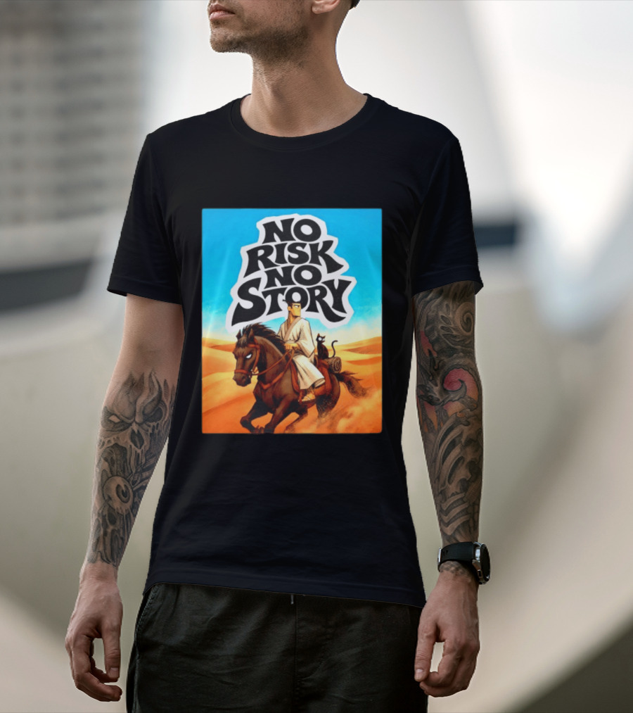No Risk No Story Samurai Jack Cartoon Network Desert Adventure T-Shirt