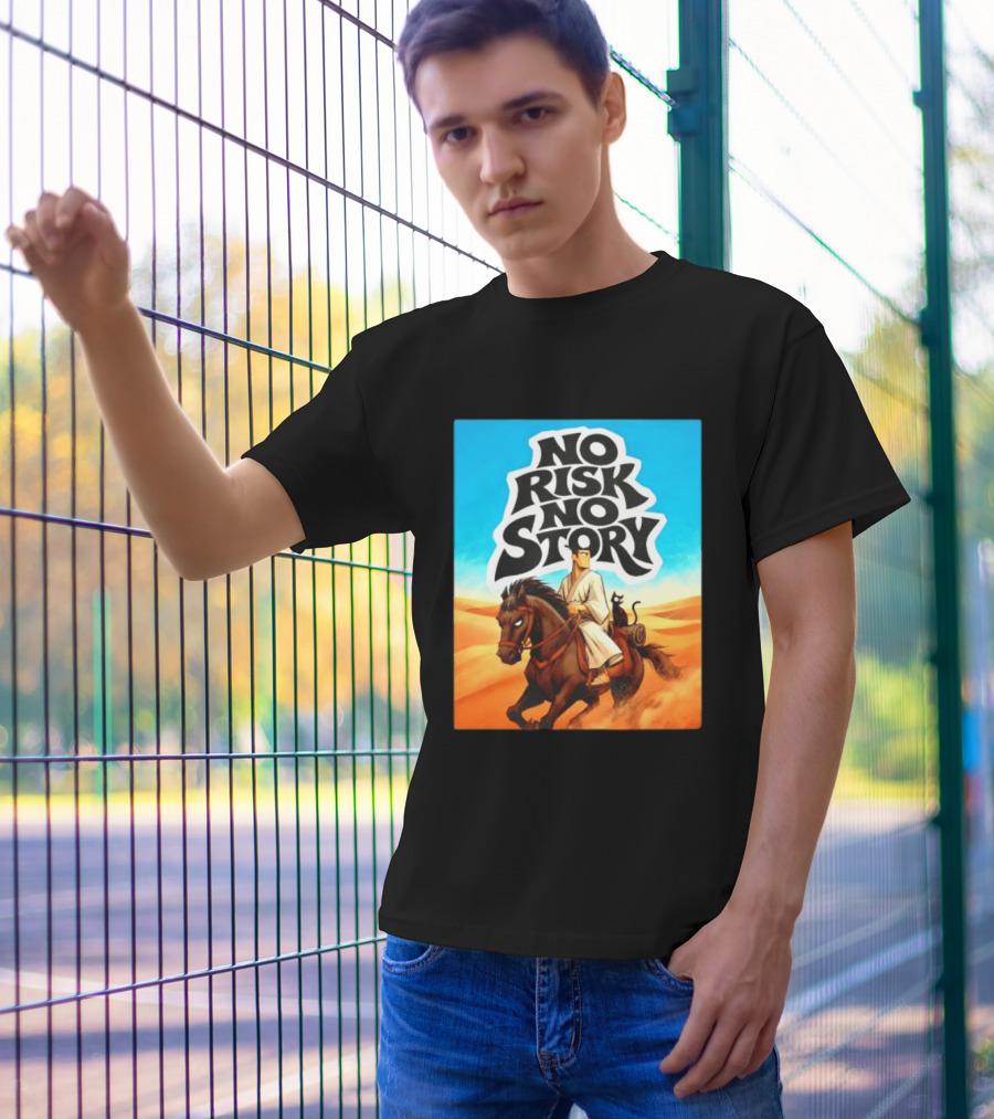 No Risk No Story Samurai Jack Cartoon Network Desert Adventure T-Shirt