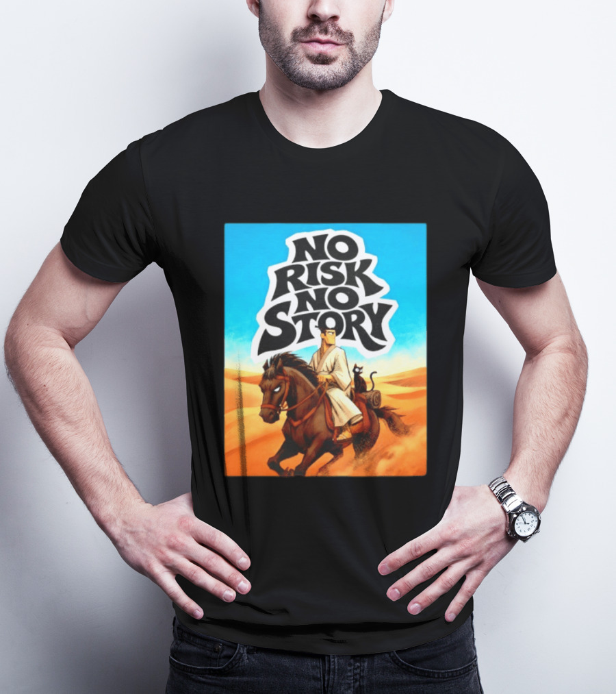 No Risk No Story Samurai Jack Cartoon Network Desert Adventure T-Shirt