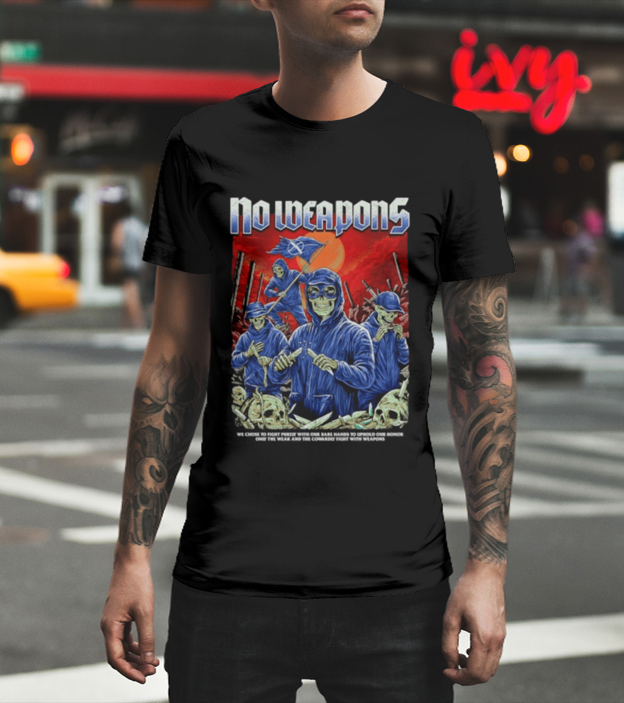 No Weapons Skeleton Warriors Bare Hands Honor Fight T-Shirt