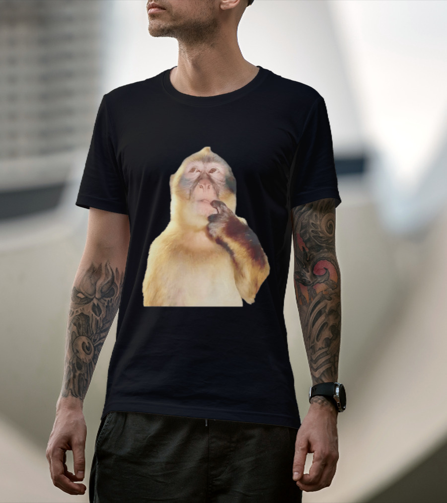Pondering Monkey Curious Expression Contemplation T-Shirt