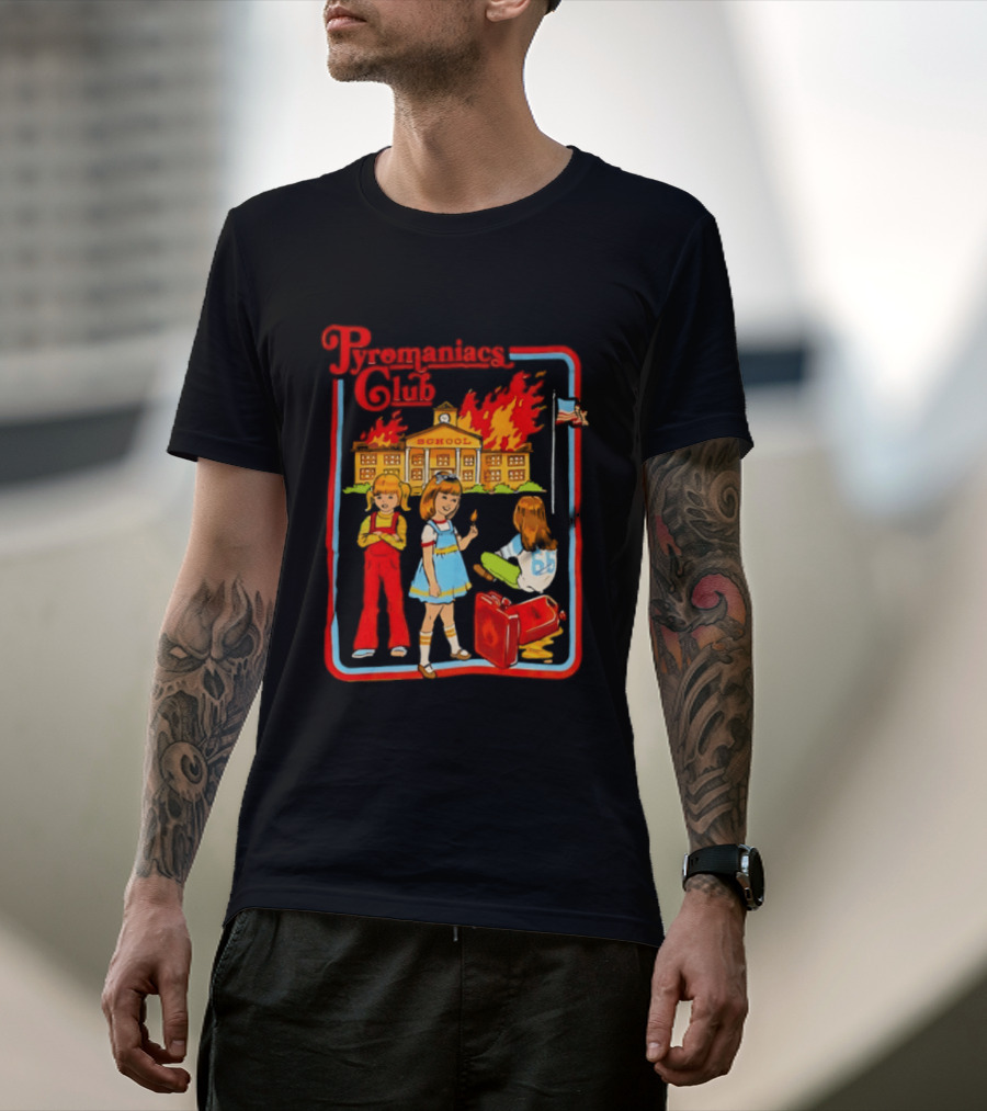 Pyromaniacs Club School Fire Retro Nostalgia T-Shirt