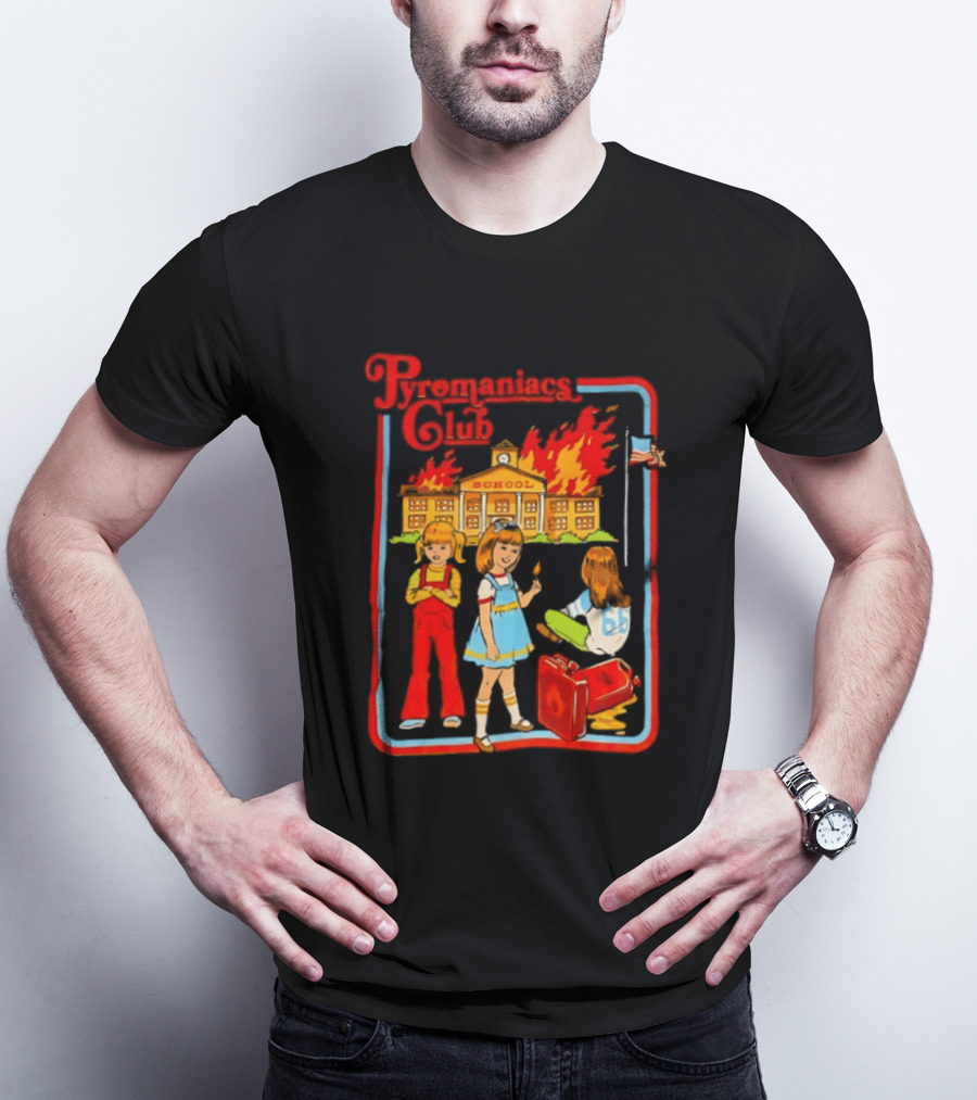 Pyromaniacs Club School Fire Retro Nostalgia T-Shirt