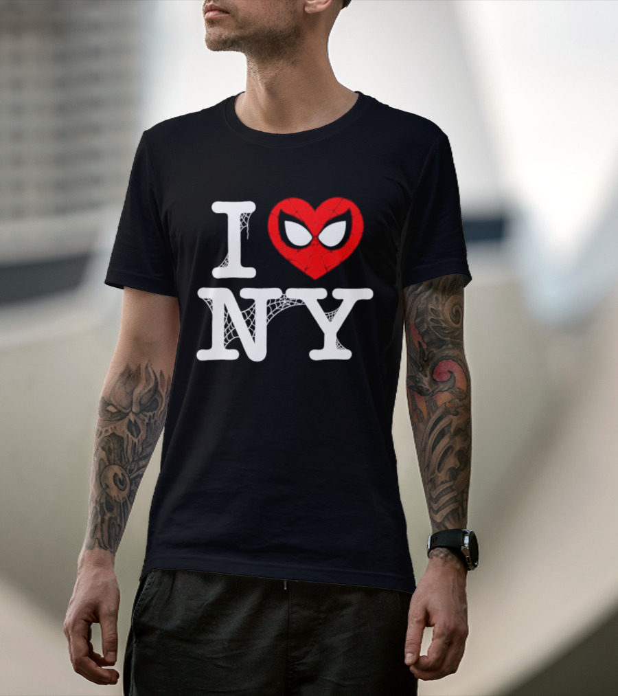 I Love NY Spider Man Marvel Superhero Iconic Web T-Shirt