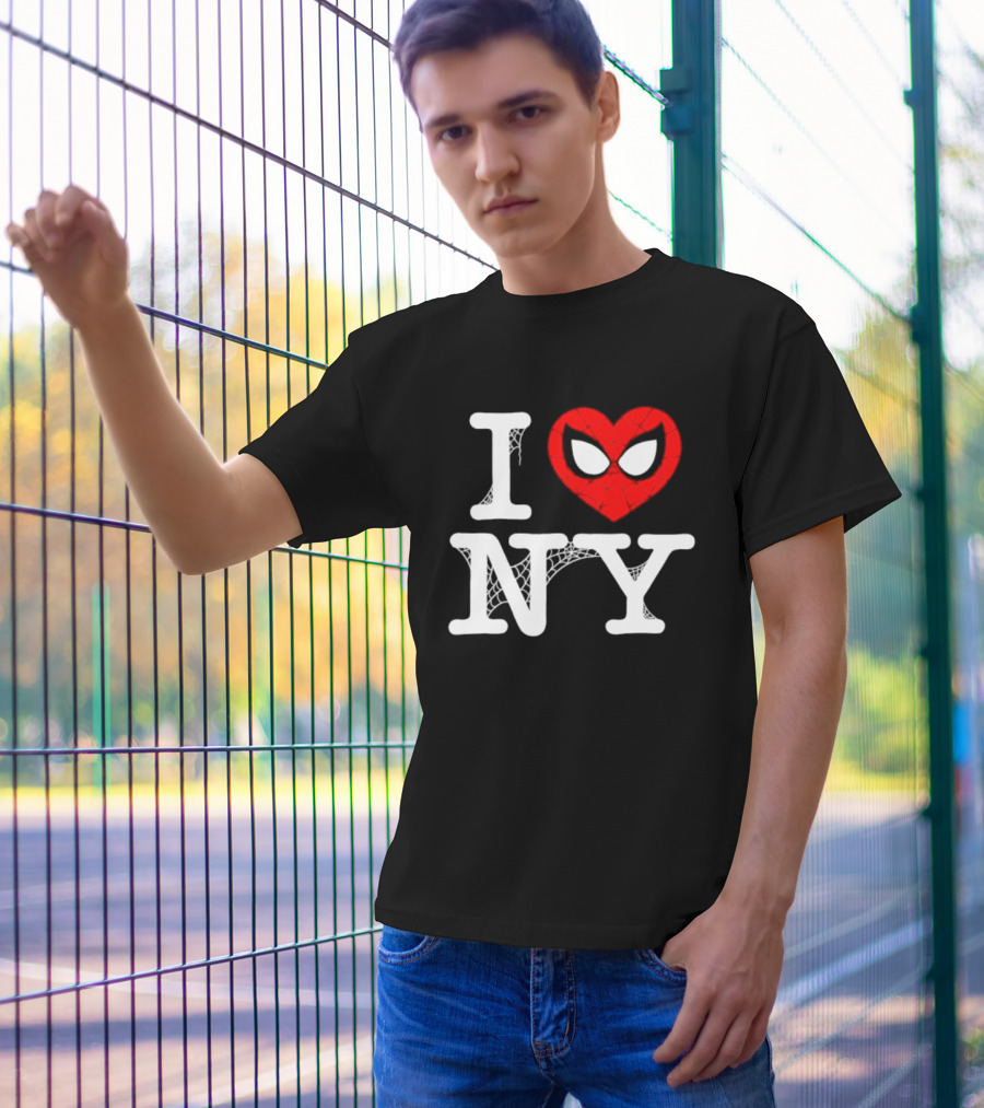 I Love NY Spider Man Marvel Superhero Iconic Web T-Shirt