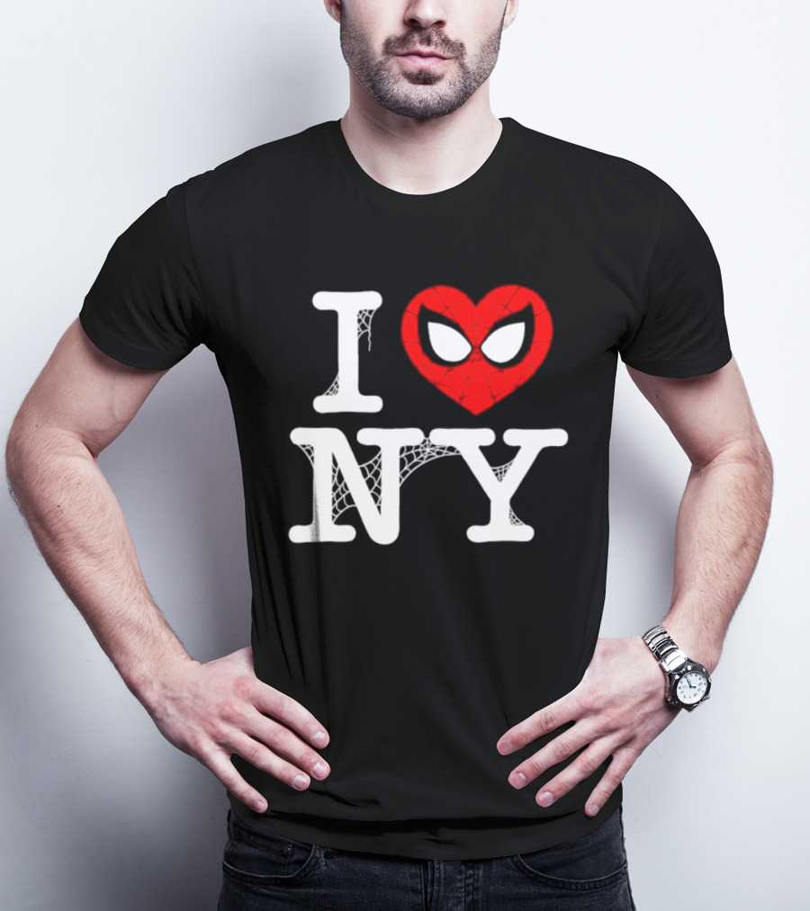 I Love NY Spider Man Marvel Superhero Iconic Web T-Shirt