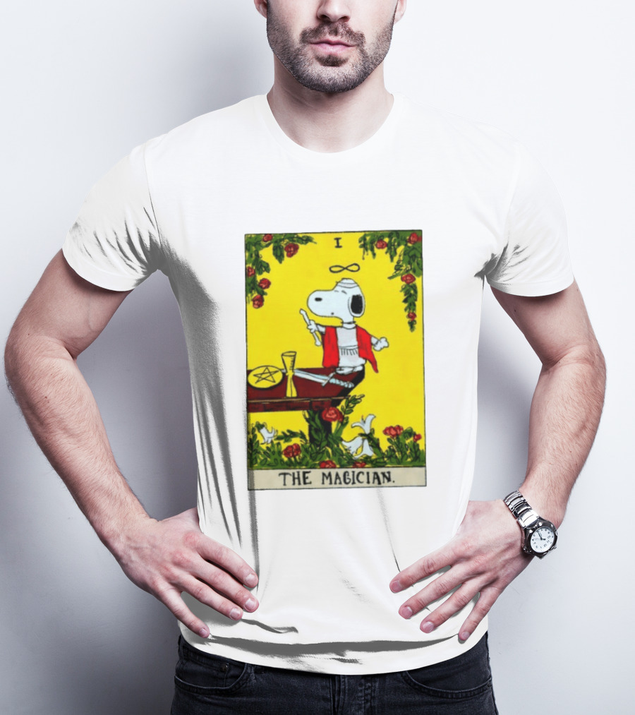 Snoopy Peanuts The Magician Tarot Card T-Shirt