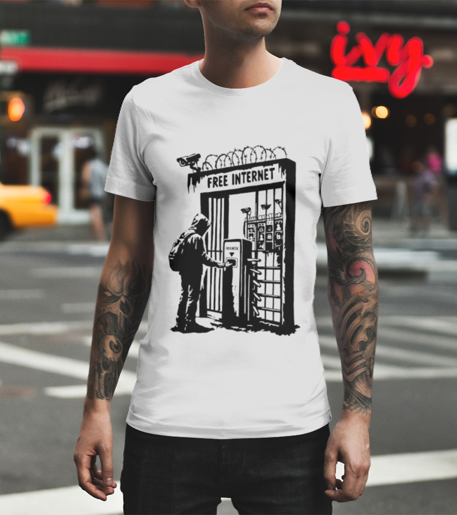 Free Internet Surveillance ID Check Privacy Concerns T-Shirt