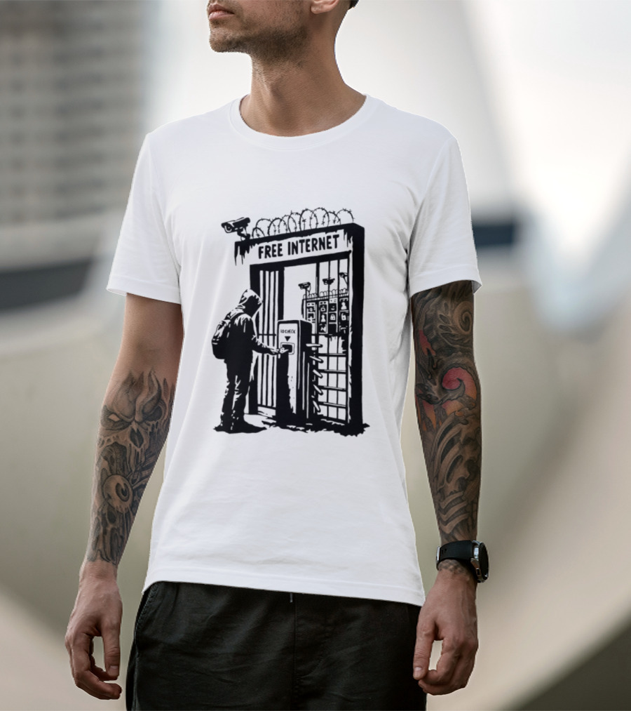 Free Internet Surveillance ID Check Privacy Concerns T-Shirt