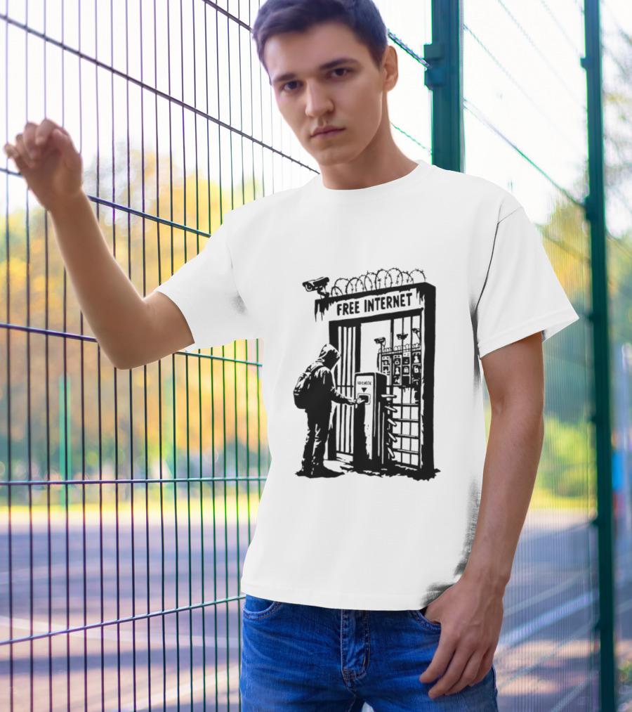 Free Internet Surveillance ID Check Privacy Concerns T-Shirt