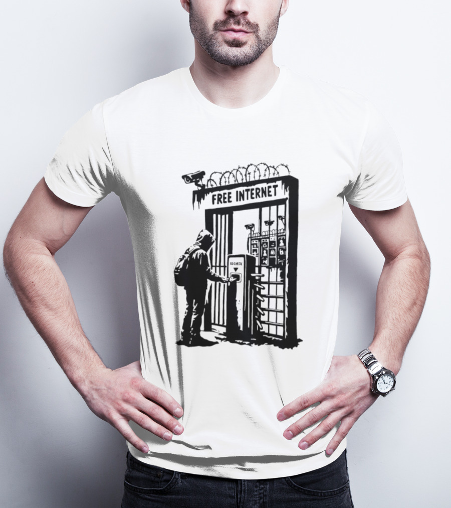 Free Internet Surveillance ID Check Privacy Concerns T-Shirt