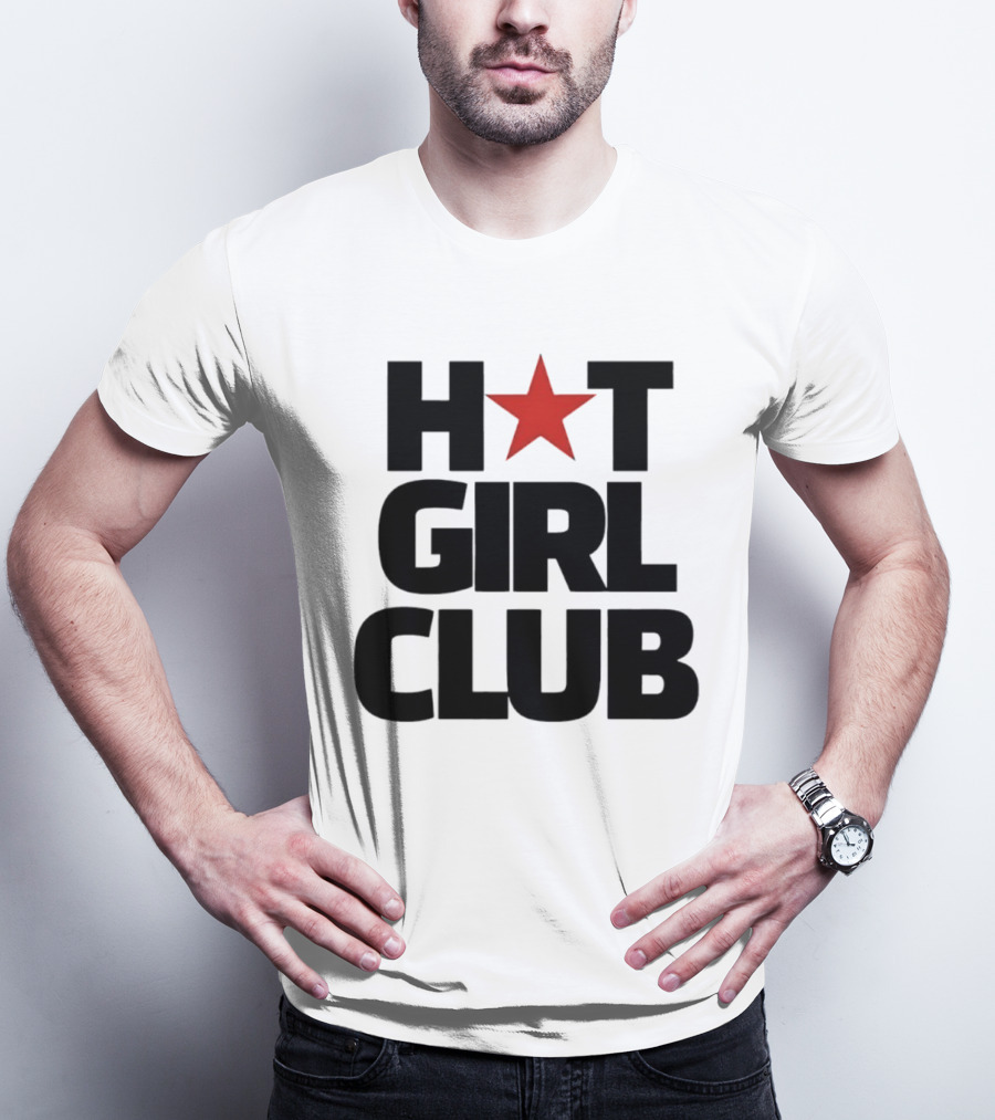 Hot Girl Club Red Star Trendy Fashion T-Shirt