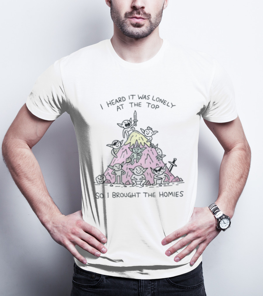 I Heard It Was Lonely At The Top So I Brought The Homies Yoda Mountain T-Shirt