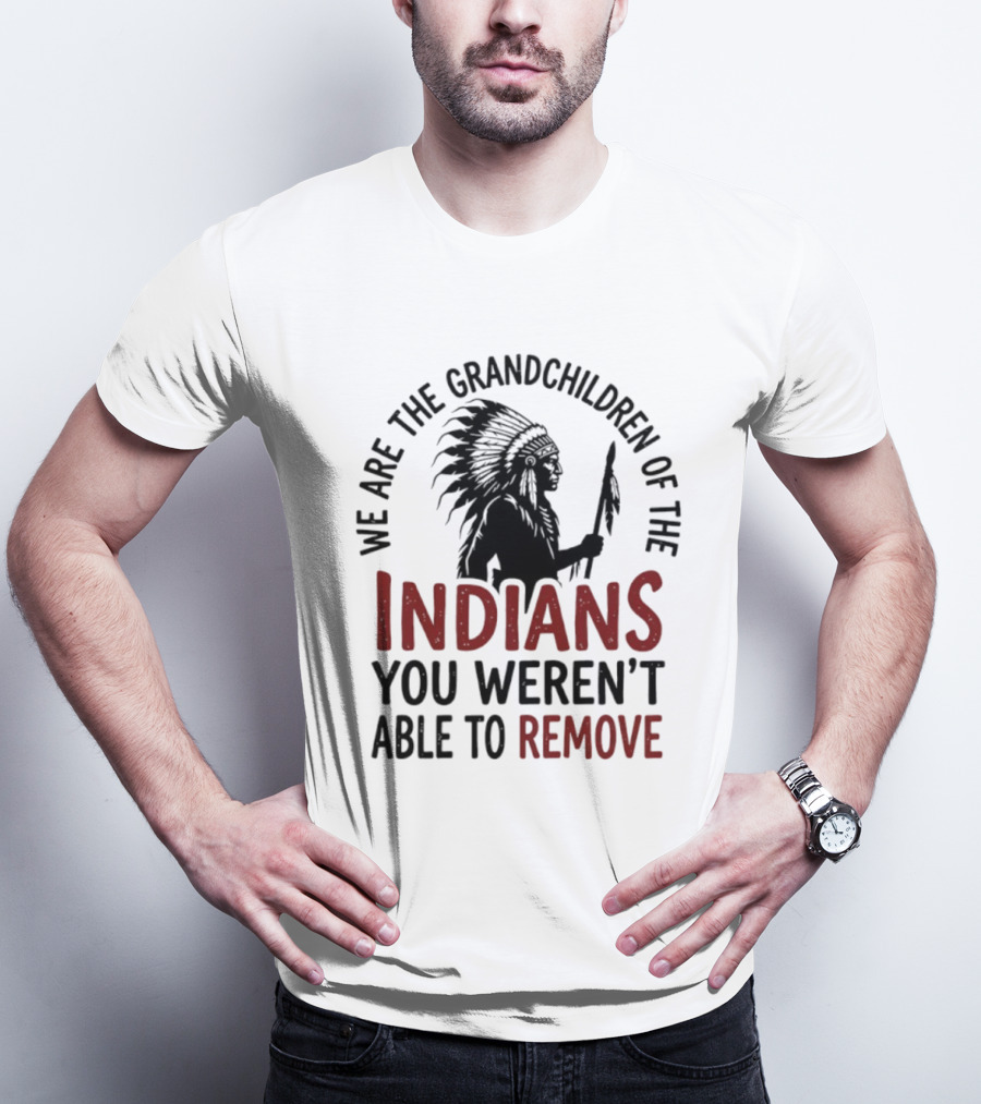 We Are The Grandchildren Of The Indians You Weren't Able To Remove Native American Headdress T-Shirt