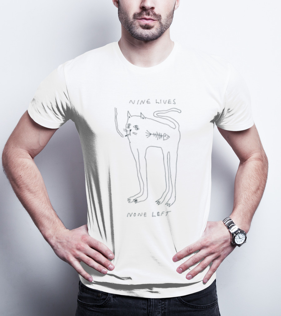 Nine Lives None Left Cat Smoking T-Shirt