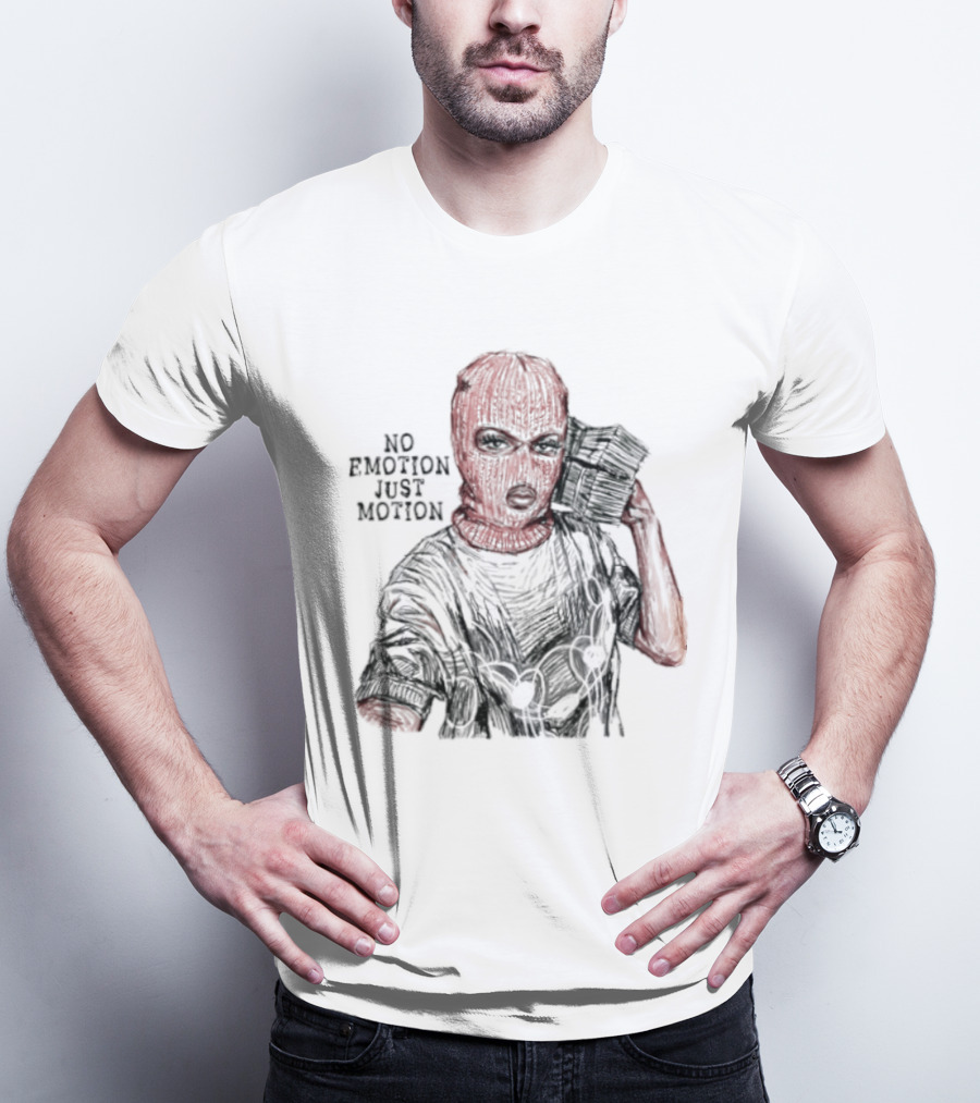 No Emotion Just Motion Balaclava Money Stacks T-Shirt