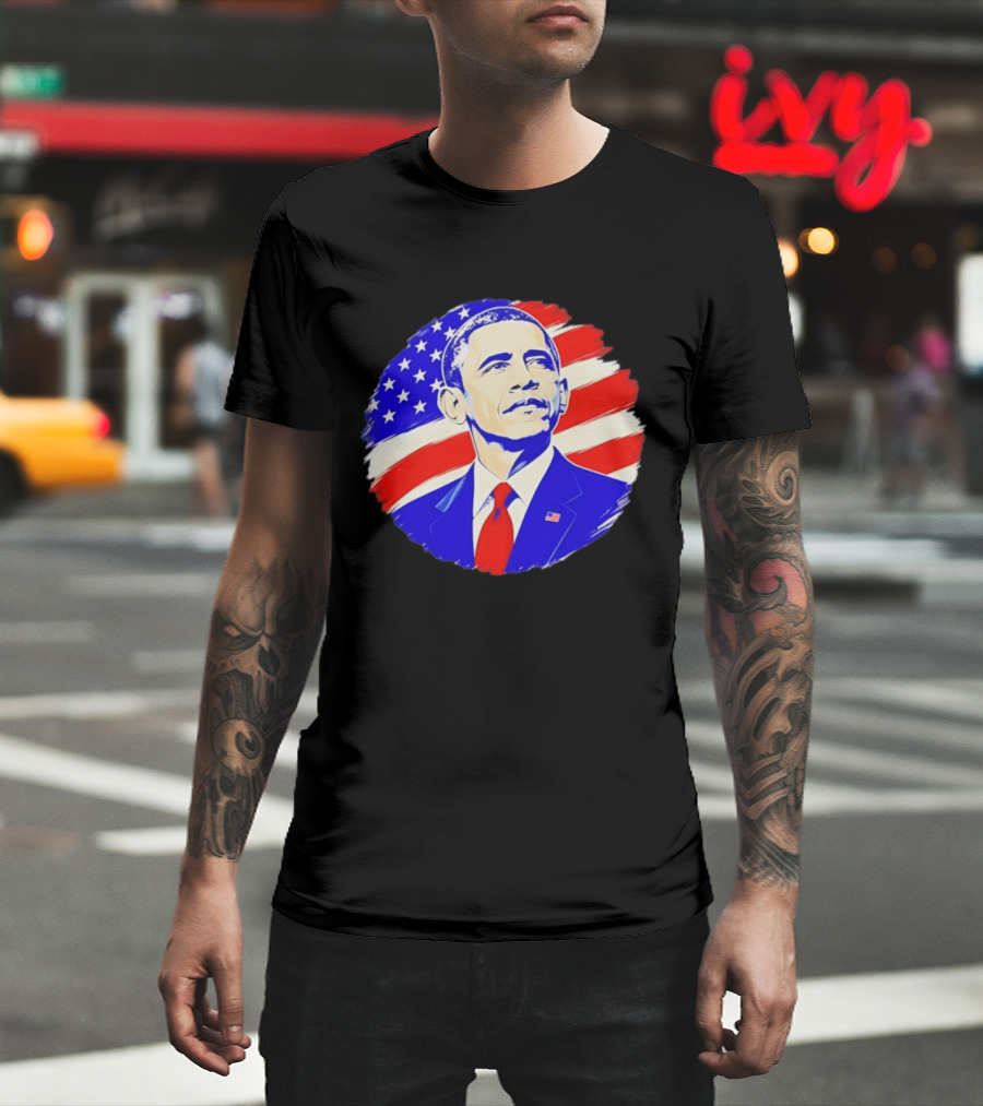 Barack Obama American Flag US President T-Shirt