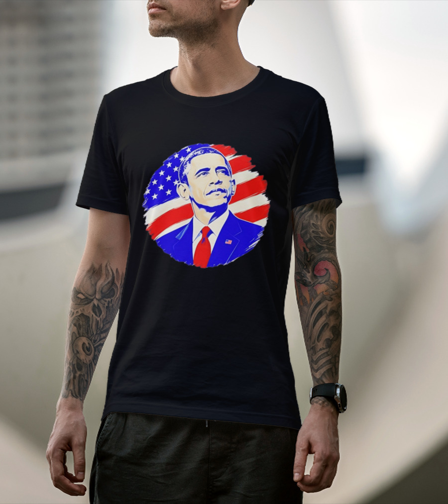 Barack Obama American Flag US President T-Shirt