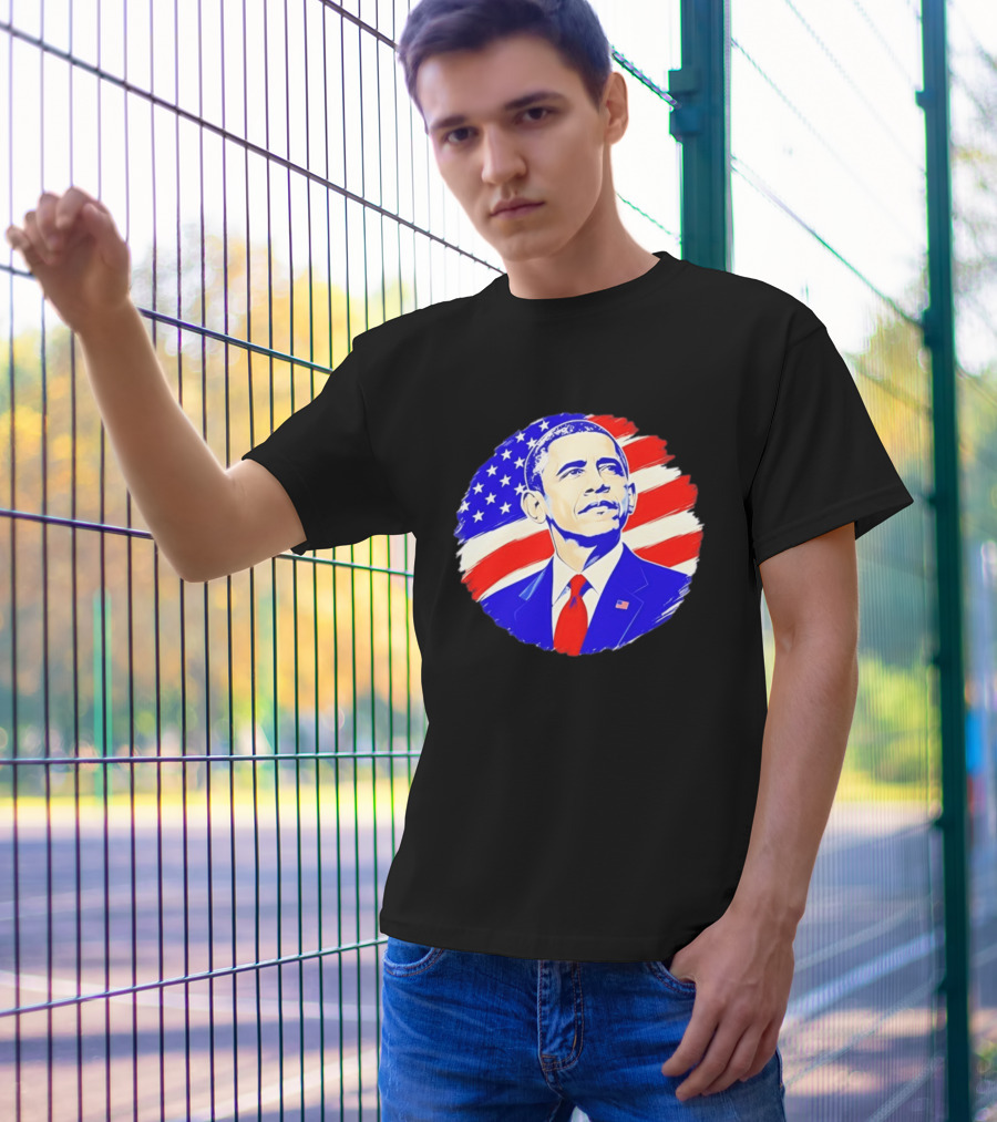 Barack Obama American Flag US President T-Shirt