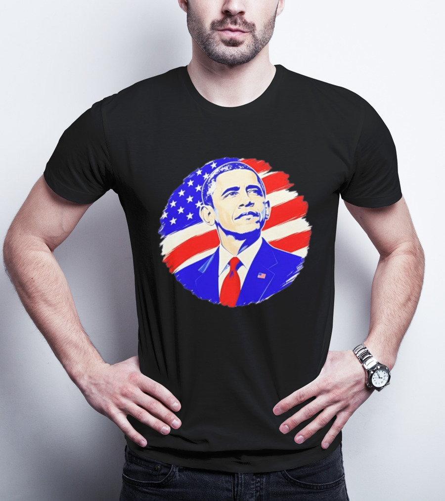 Barack Obama American Flag US President T-Shirt