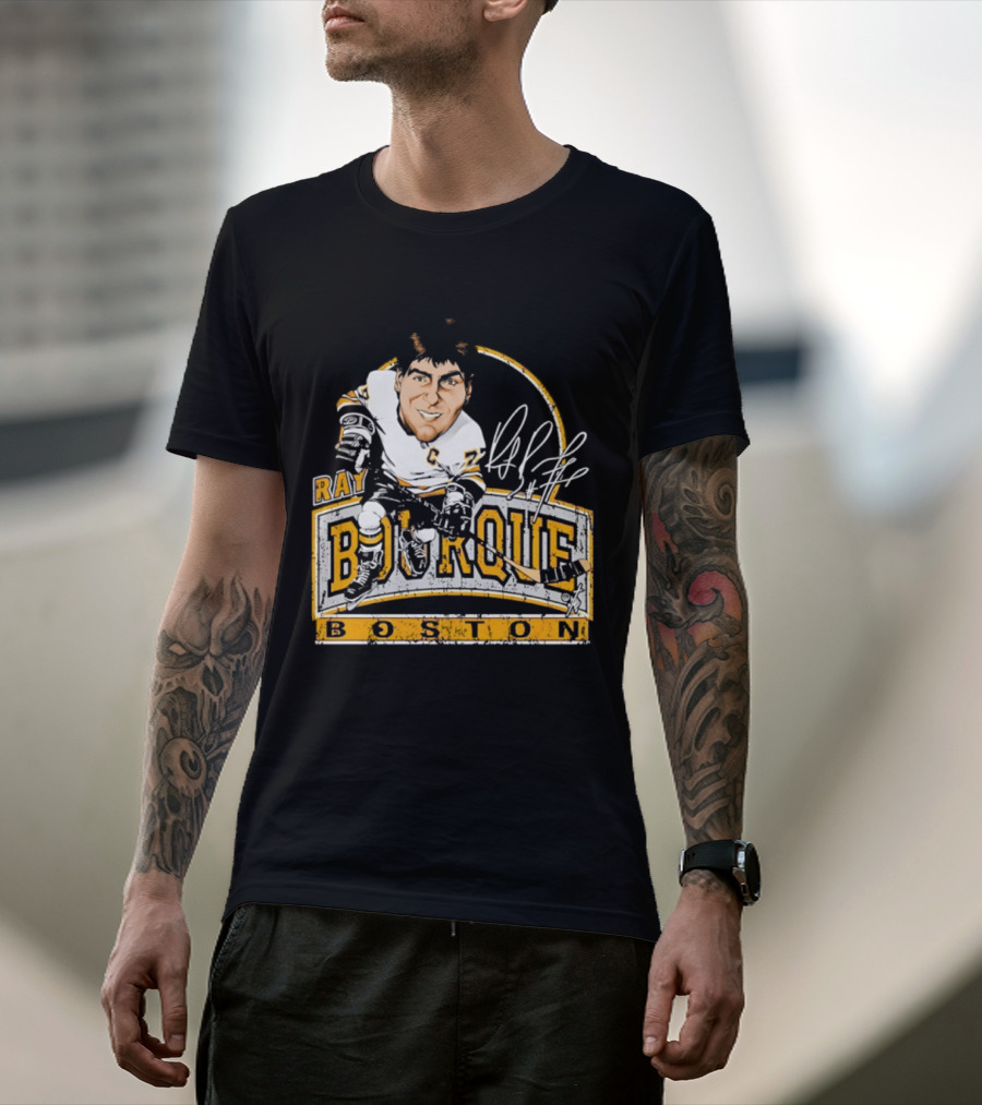 Ray Bourque Boston Bruins Hockey Bruce Stark Caricature T-Shirt