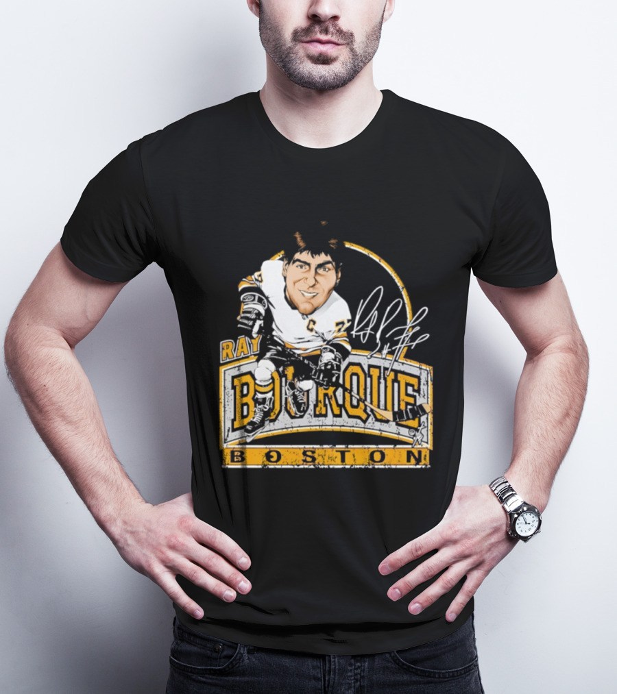 Ray Bourque Boston Bruins Hockey Bruce Stark Caricature T-Shirt