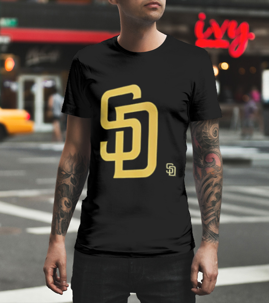 San Diego Padres SD Logo Cartoon 2 Sided T-Shirt